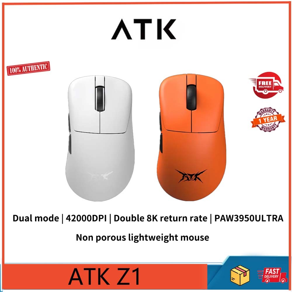 ATK Z1 wired/wireless dual-mode gaming mouse, dual 8K, PAW3950Ultra, no hole lightweight gaming ...