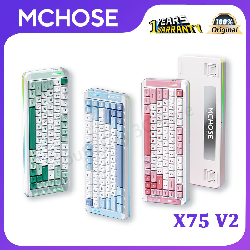 MCHOSE X75 V2 Custom Mechanical Keyboard Wireless Bluetooth Three-Mode ...