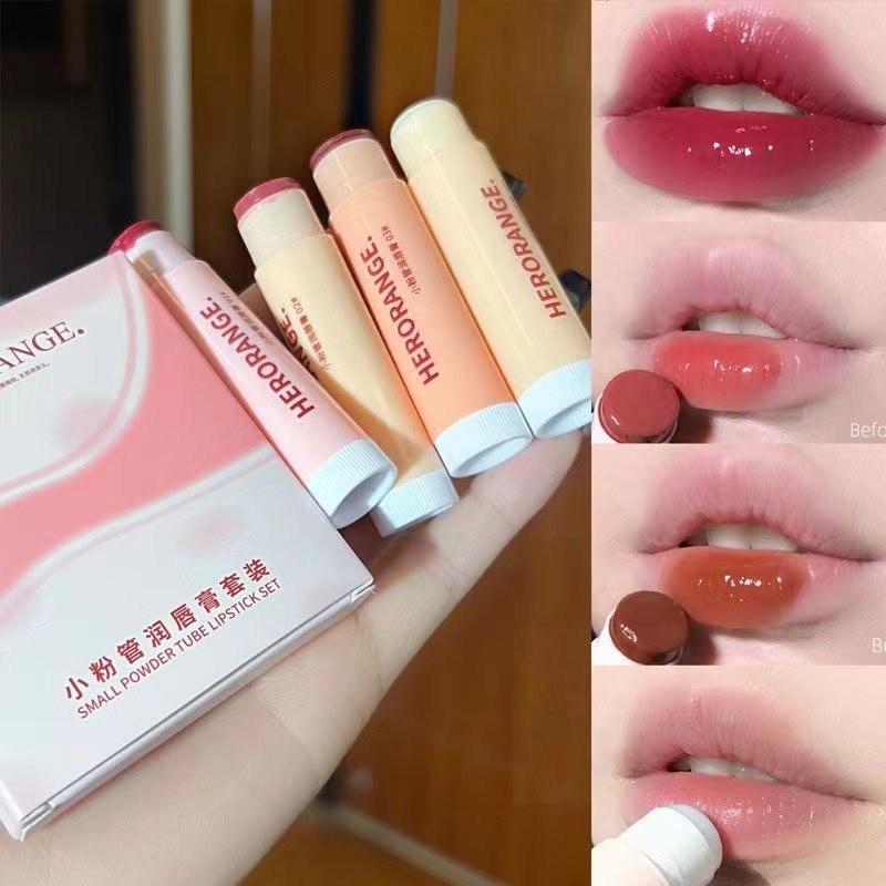 Powder Tube Lip Balm Colored Lipstick Moisturizing White Lip Balm ...