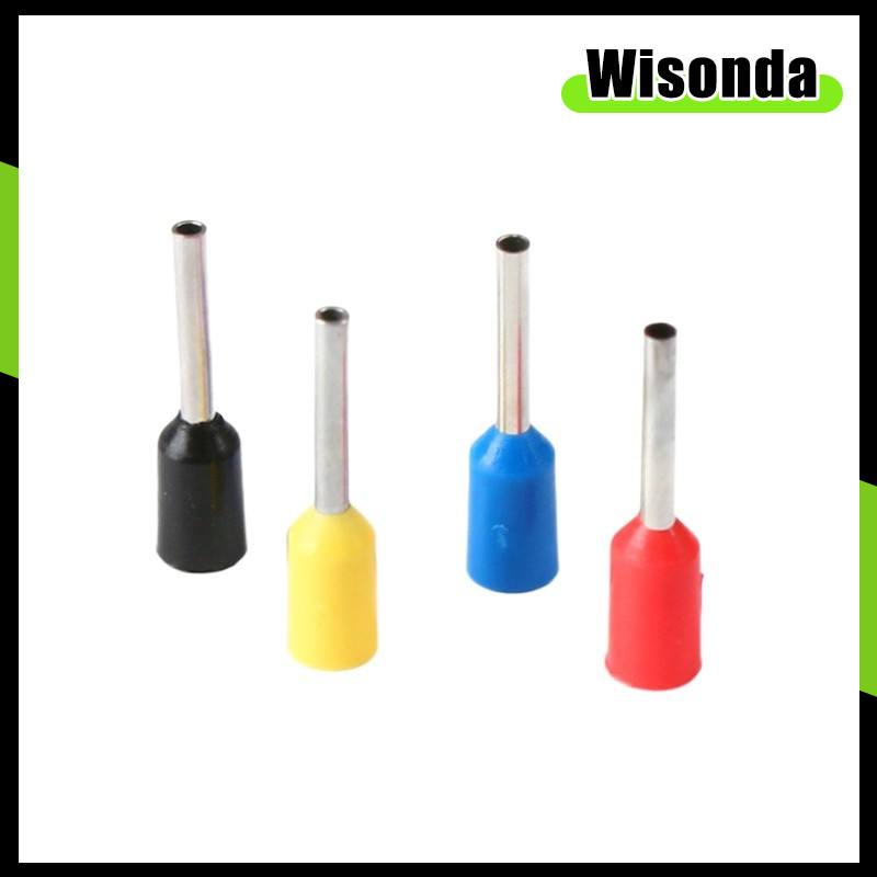 100pcs E0508 Tubular Wire Cold Pressure Connector Electrical Terminals Cable Crimps Wire ...