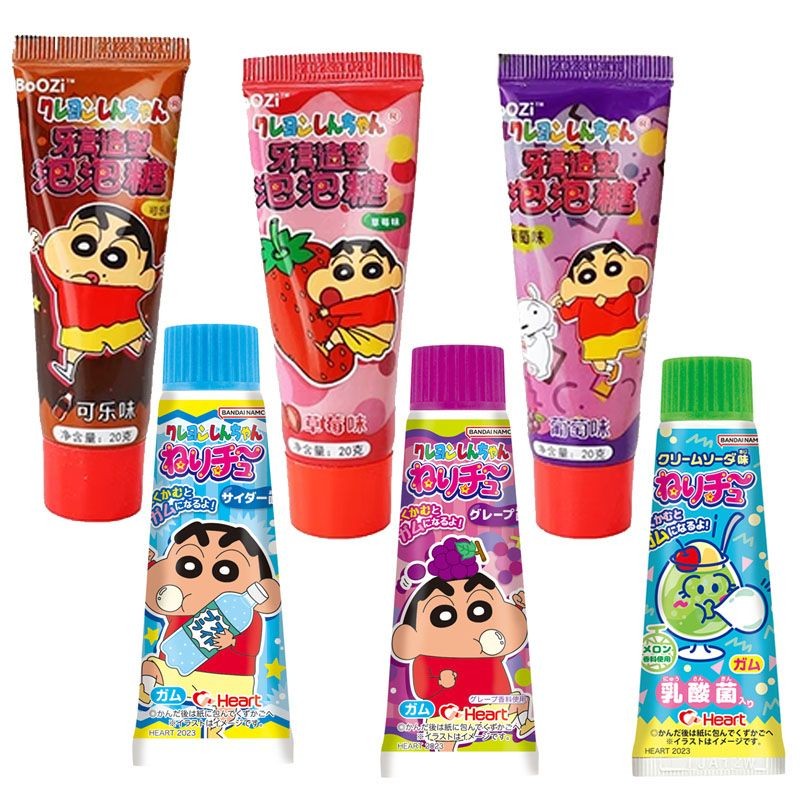 Japan Crayon Shin-Chan Toothpaste Shaped Bubble Chewing Gum Grape Soda ...