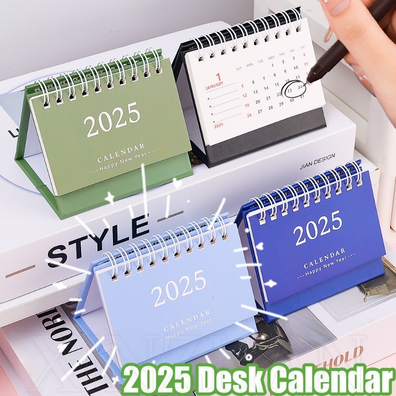 2025 Mini Desk Calendar - Home Desktop Decoration - Standing Coil Cover ...