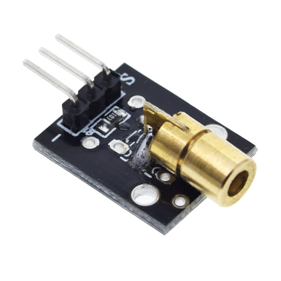 650nm Laser sensor Module 6mm 5V 5mW Red Laser Dot Diode Copper Head KY ...