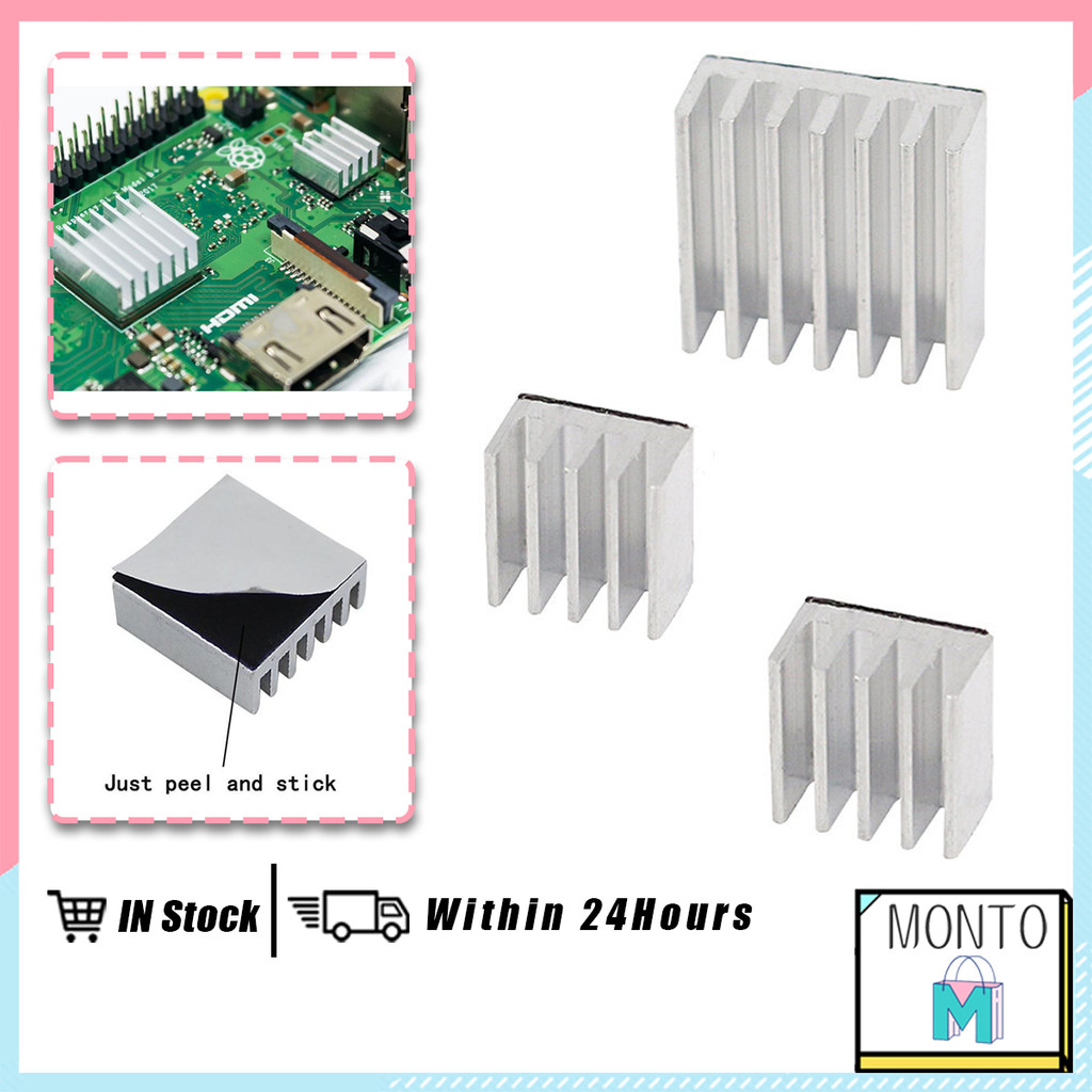 Heat Sink Set Of 3pcs Heatsink With Adhesive For Raspberry Pi | Shopee Philippines