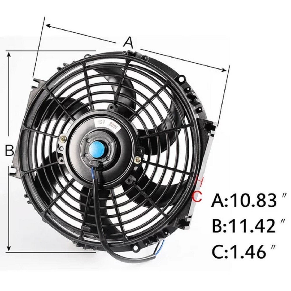 10" Mount Fan Fit For Universal Car Truck Slim Push Pull Electric ...