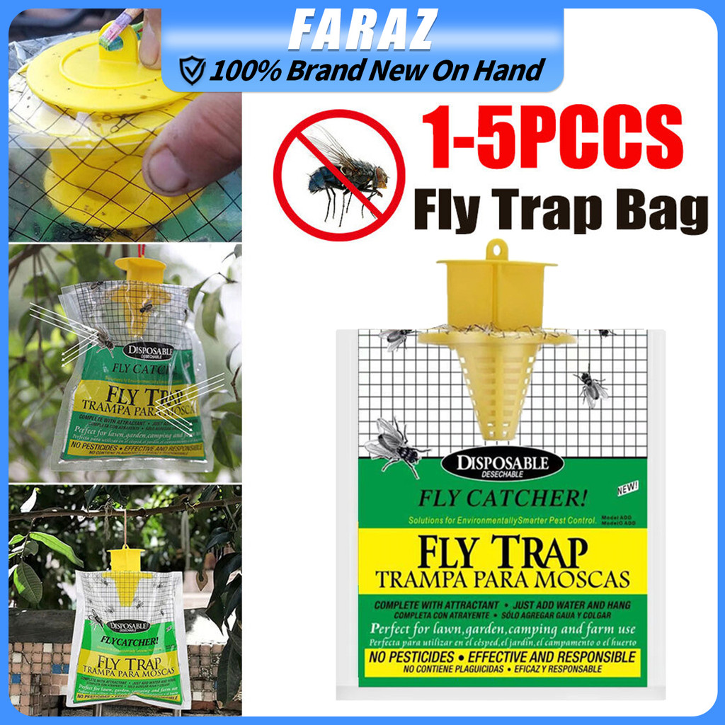 Outdoor Fly Trap Killer 1/5Pcs Disposable Flies Attractent Catcher Pest ...