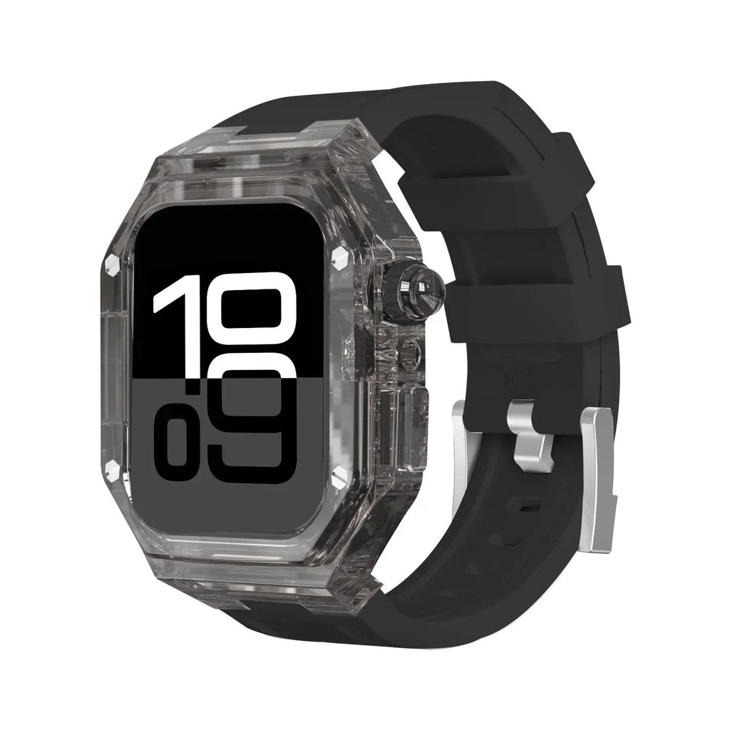 Refit Mod Transparent Rubber Band +Case For Apple Watch 10 42 46MM ...
