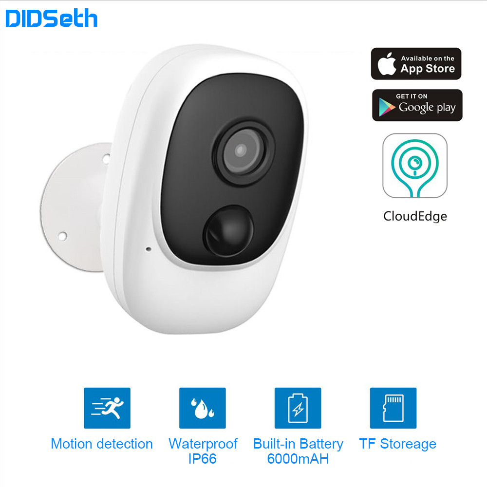 1080P WiFi Camera Rechargeable Battery Powered IP Camera Full HD ...