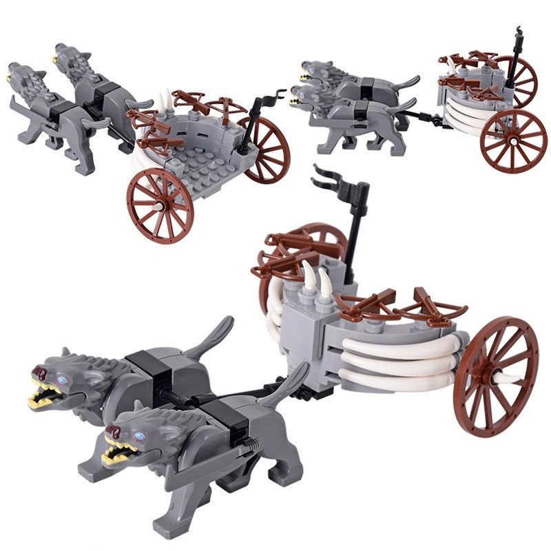 Compatible Building Blocks Ancient Chariot Military ELF Wolf Army ...