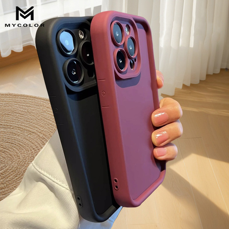 Simple Black Solid Color Case For iPhone 16E 16 15 14 Plus 13 12 11 ...