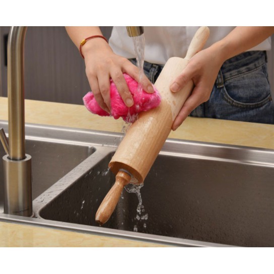 COD PD Rolling Pin High Standard Classic Wood Natural Solid Baking ...