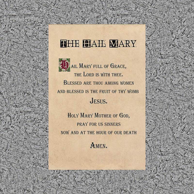 Hail Mary Prayer Wall Art Print Stunning Version of the Mother Marys ...