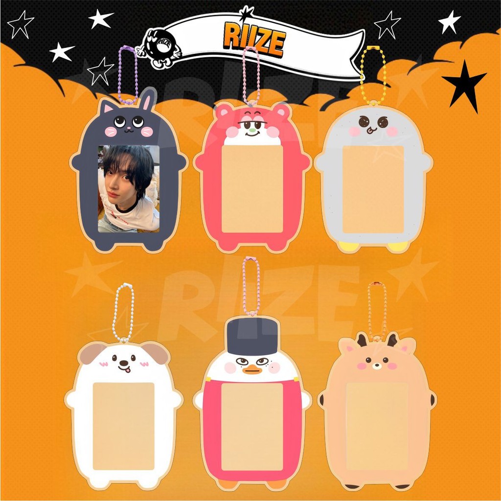 Kpop Riize Cartoon Insert Card 3Inch Photo Frame Bag Keychain Idol ...
