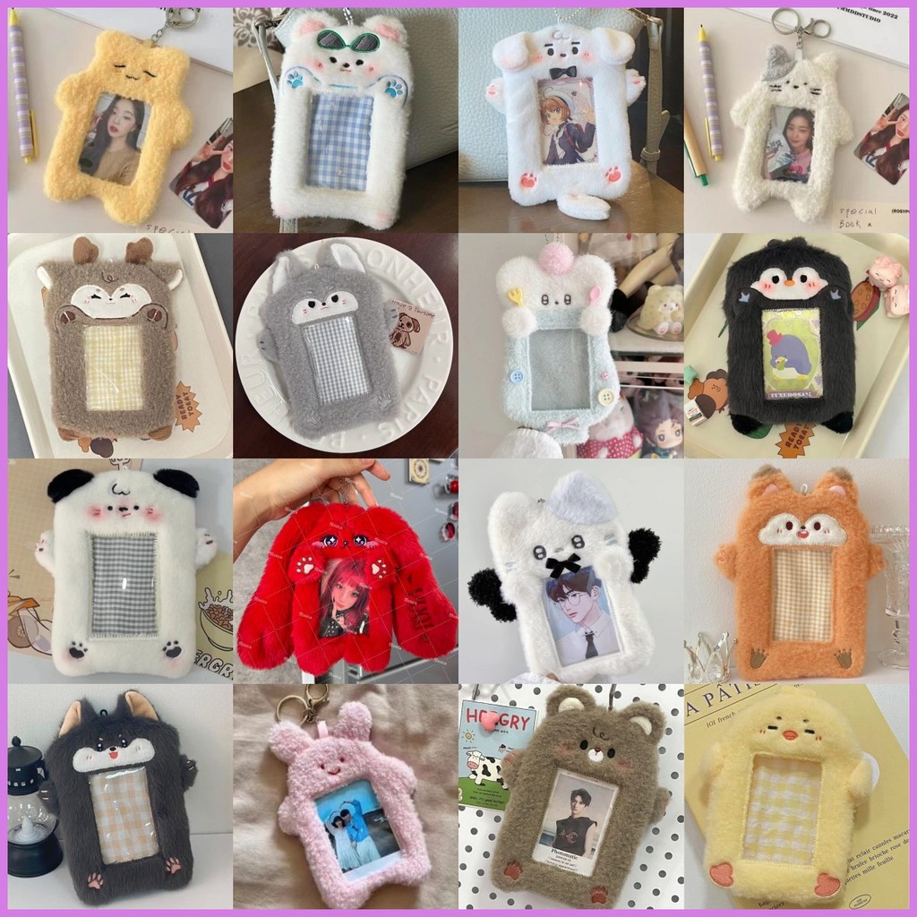 New Korean 3inch Fluffy Photocard Holder Plush Photo Card Kpop Picture ...