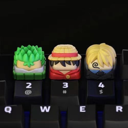 One Piece Keycaps Luffy Sanji Zoro Keyboard Accessories Creative ...