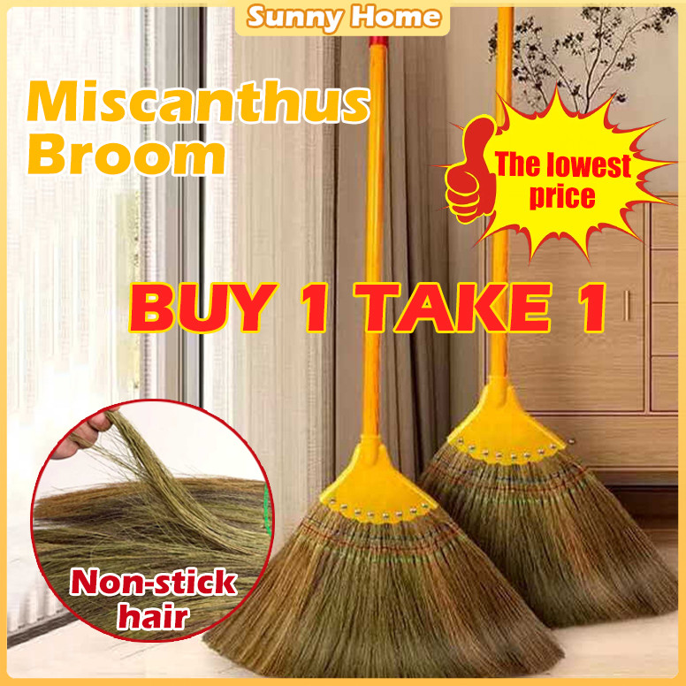 Miscanthus Broom Natural Material Durable Walis Tambo Broom Natural ...