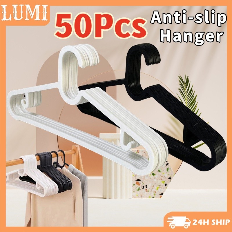 50Pcs Strong Anti-slip Hangers for Clothes Durable Non-Drop Wardrobe ...