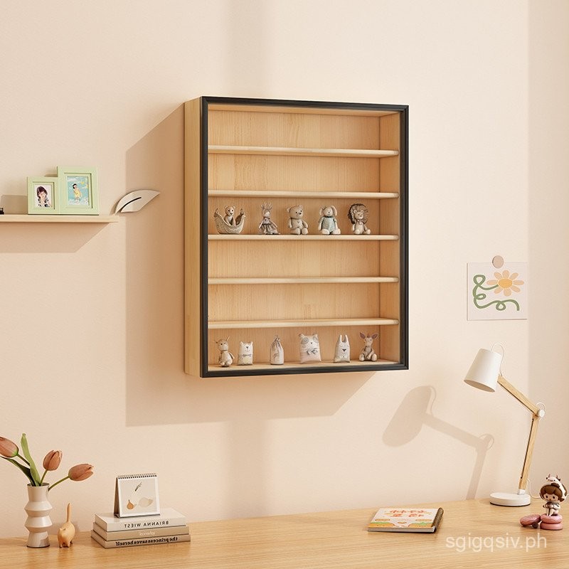 Solid Wood Blind Box Wall Display Rack Storage Figurine Display Cabinet ...