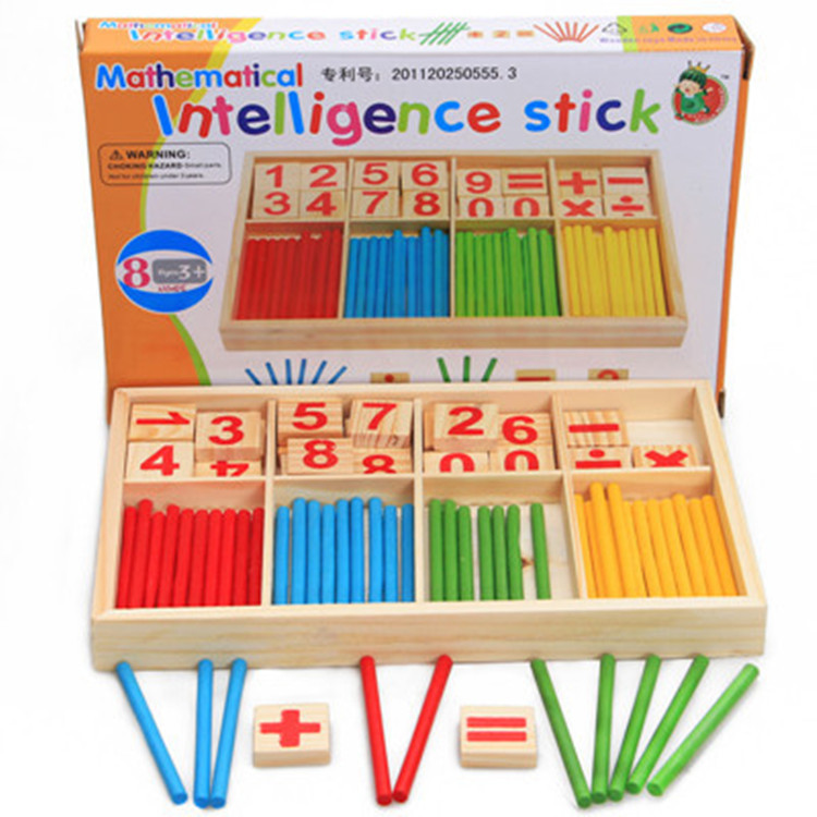 Wooden Math Intelligence Stick Set – Montessori Counting Rods & Numbers ...