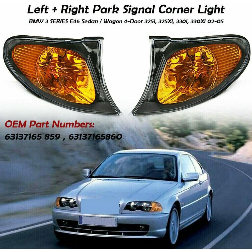 Left+Right Corner Lights Turn Signal Lamps for BMW 3 Series E46 325i ...