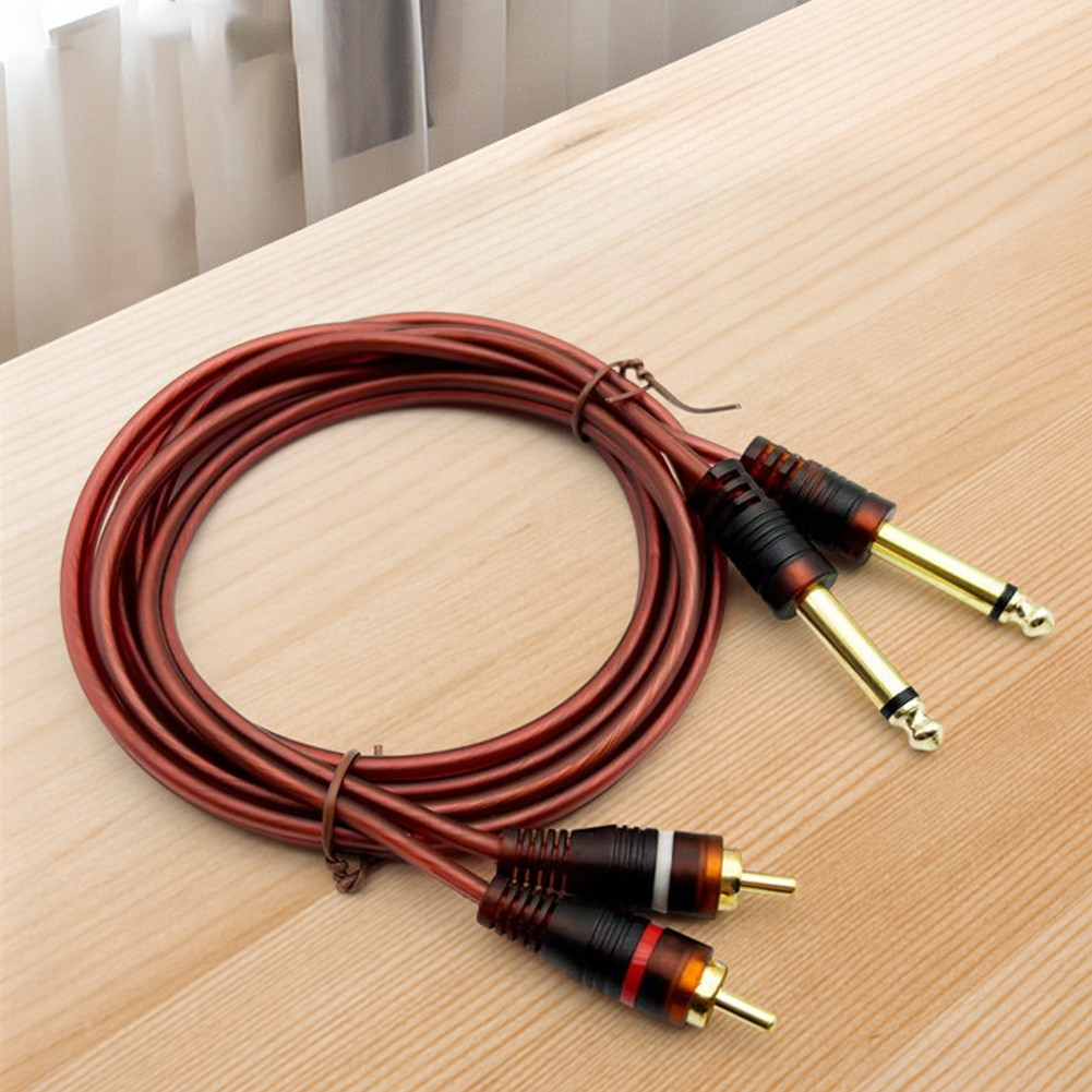 HD Audio Cable PVC Electric Guitar 6.35mm To RCA For Keyboard ...