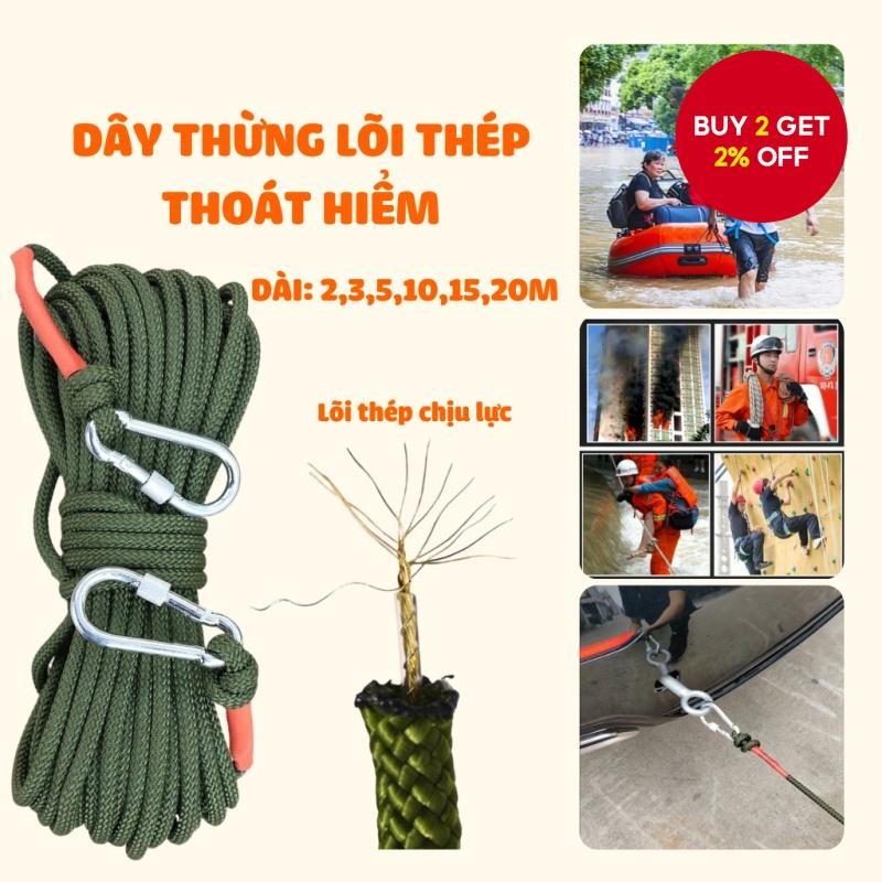 Steel core rope, steel core escape rope, climbing rope, clothesline ...