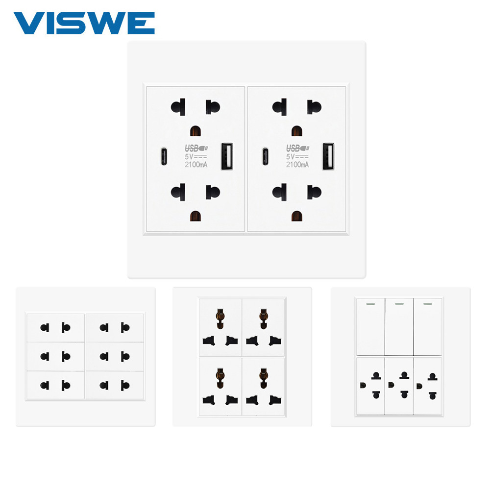 VISWE Square 120*120mm USB Socket Universal Socket Wall Socket Wall ...