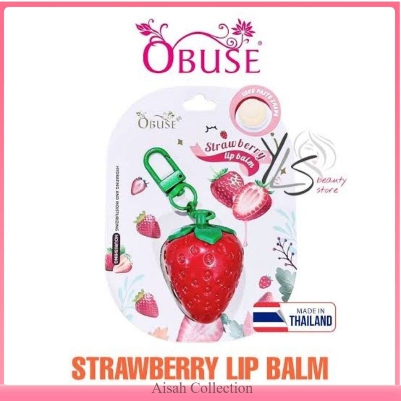 OBUSE STRAWBERRY LIP BALM KEYCHAIN MADE IN THAILAND | Shopee Philippines