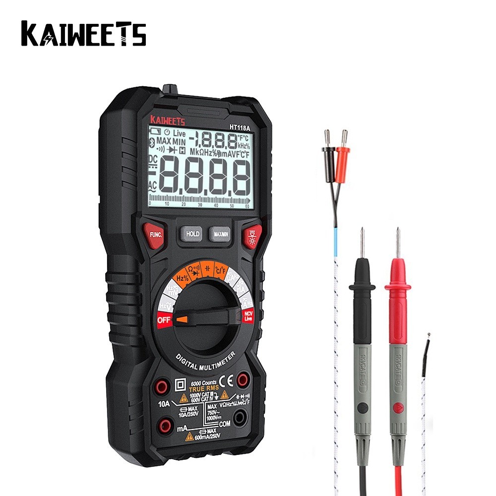 RQ+√KAIWEETS NEW Digital Multimeter Ture RMS Auto Range Multimetro ...