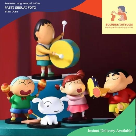 Figure Set Crayon Shinchan Musical Band Party Display Collection of ...