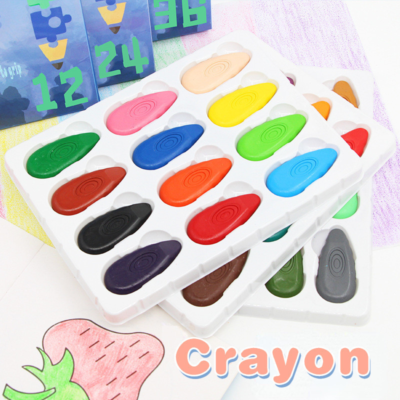 【COD】12/24/36 Color Crayons Hand Washable School Supplies Non-toxic ...