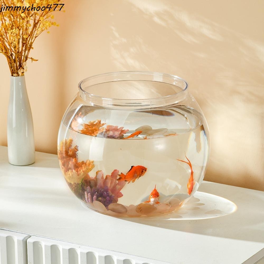 JIMMYCHOO Transparent Round Fish Tank, Clear Plastic Fish Bowl, Home ...