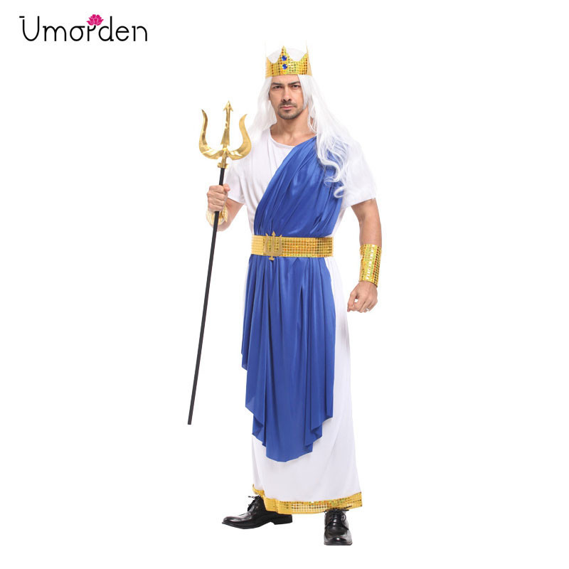 Carnival Halloween Costume for Men King Neptune Costumes Roman Fairy ...