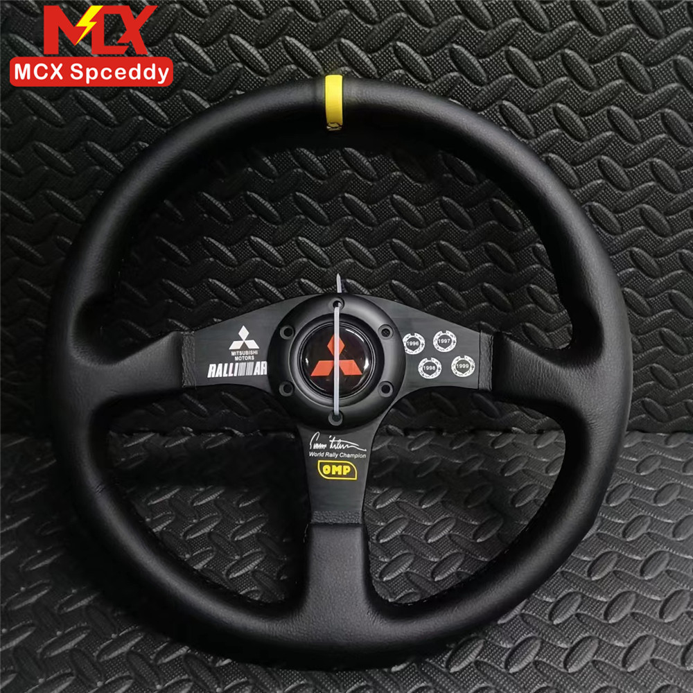 14inch Mitsubishi Ralliart Real Leather Racing Steering Wheel 350mm ...