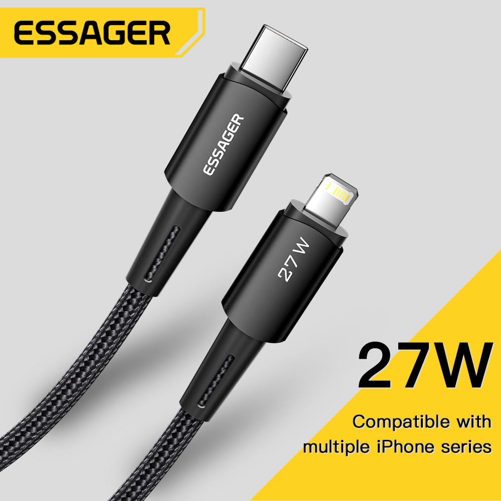 Essager PD Type-C to L 3A Aluminum Alloy Fast Charge Cable 20W for Mbk ...