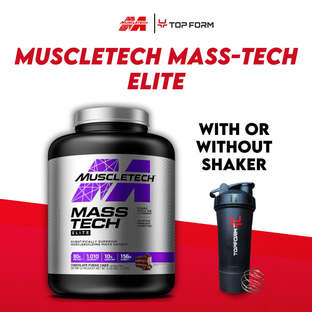 MuscleTech MassTech Elite Mass Gainer 6lbs-Whey Protein Powder +Muscle ...