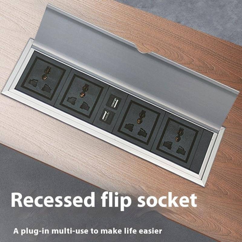 Multimedia Clamshell Socket Desktop Hidden Embedded Multi-Function ...
