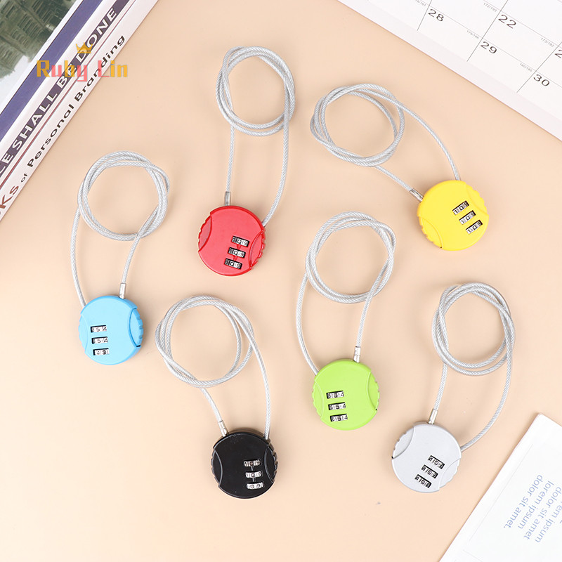Ruby Lin 13/20/50cm Wire Rope Digit Padlock Password Code Security Lock ...