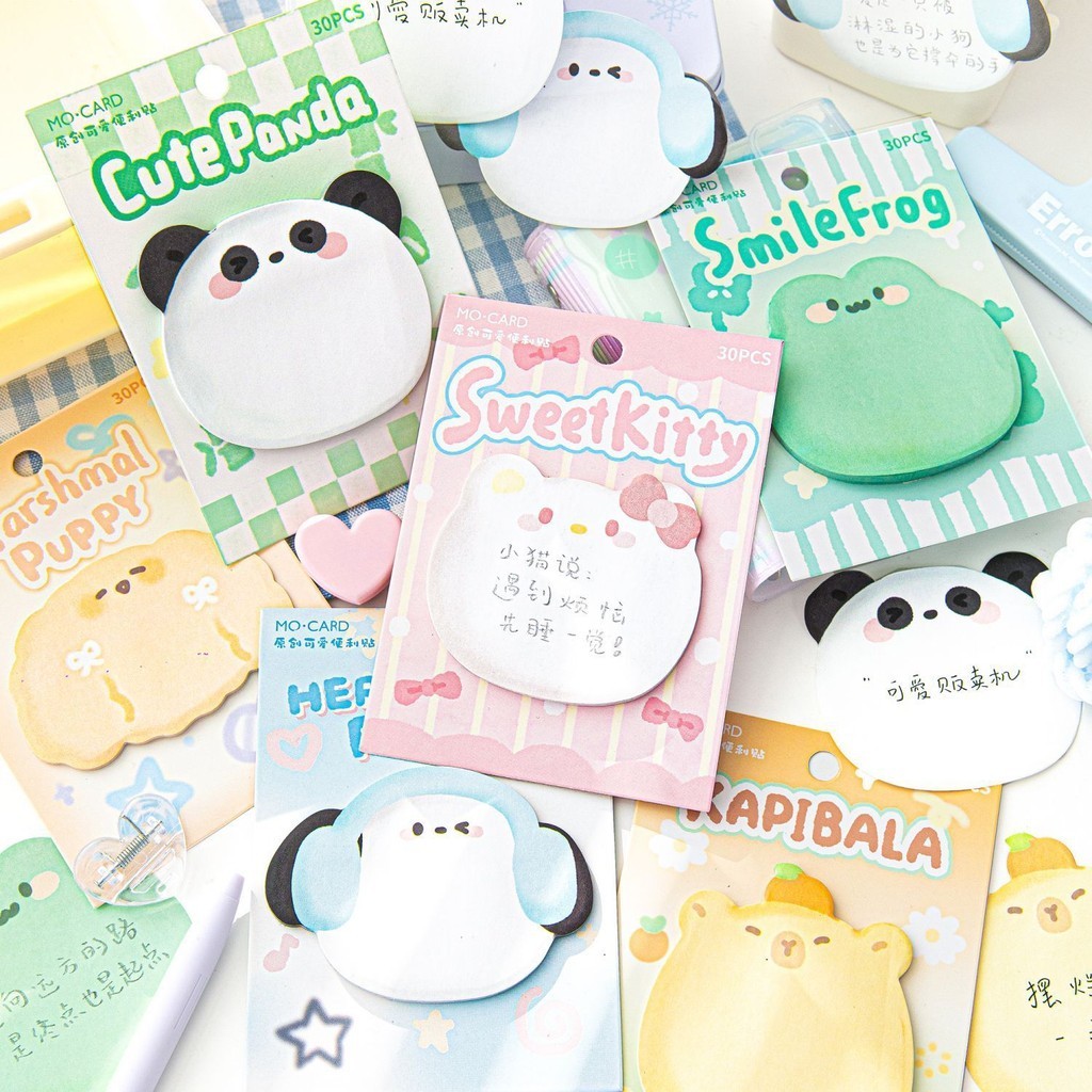 Cdaily|Cute Post-it Notes Healing Hand-Painted Post-it Notes Kapibara ...