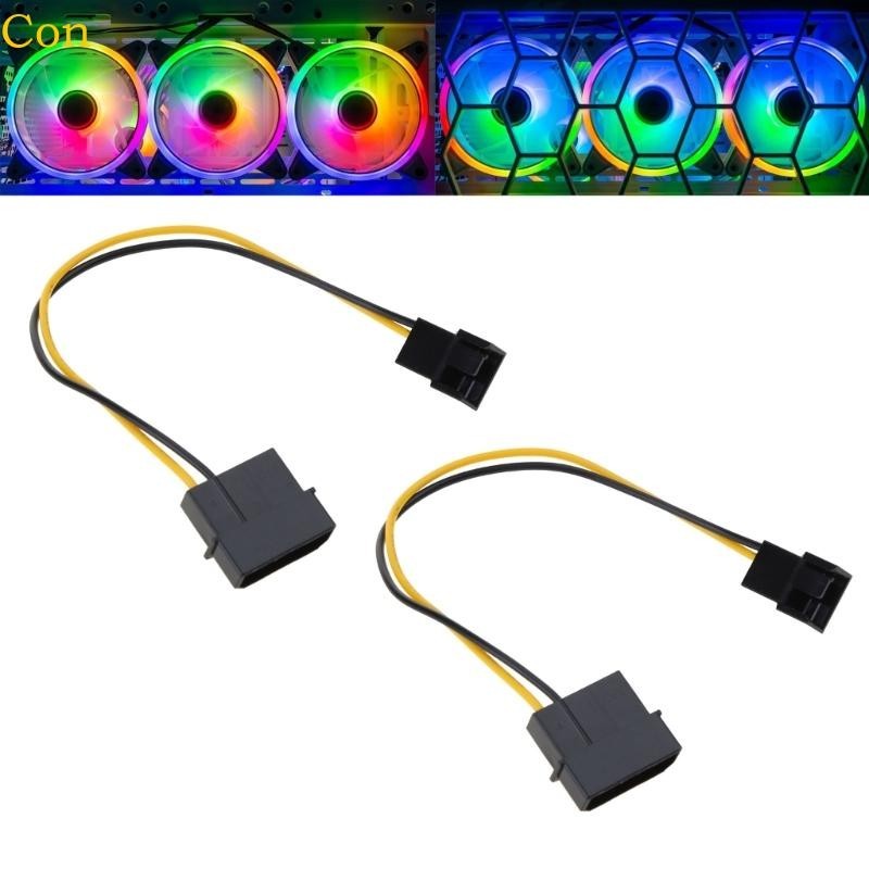 Con Cable Adapter 4-Pin Molex IDE to 3-Pin for CPU Chasis Case Fan ...