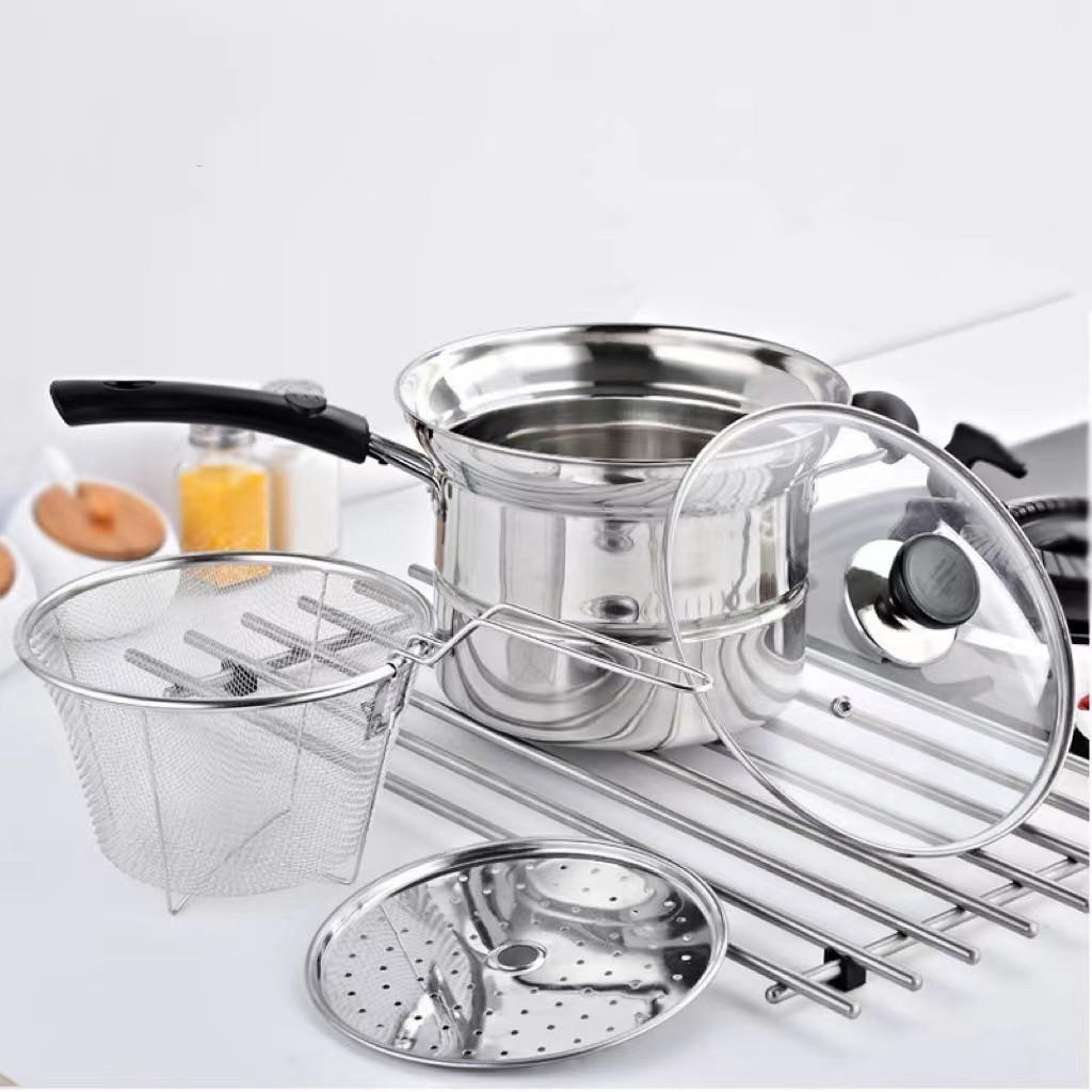 3 in 1 Multifunctional Stainless Steel Steamer Frying Pan Cooking Pan ...