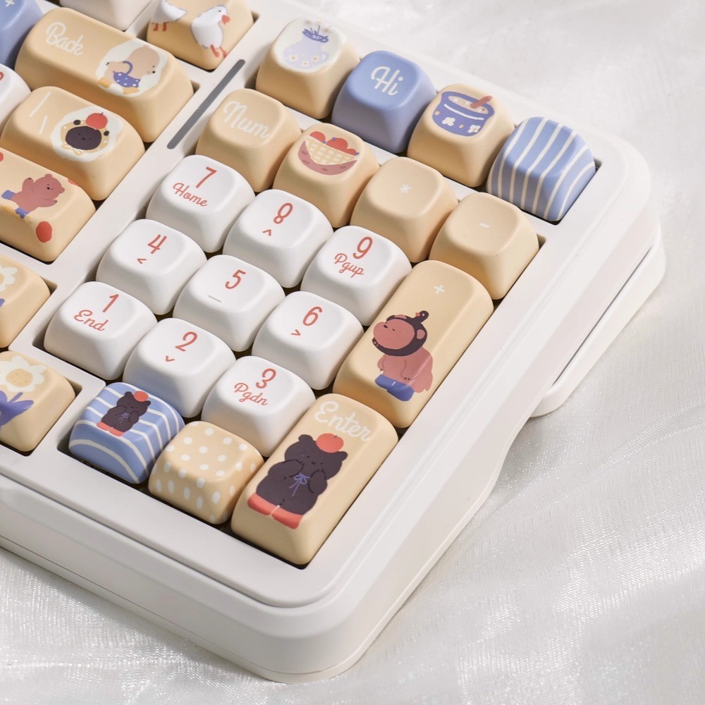 Bear Cookies Keycap XOA/FOA/MDA Profile 140 Keys PBT Five-sided Dye ...