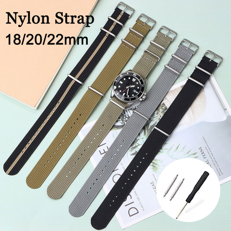 NATO Strap Nylon Watch Strap Woven Canvas ZULU Watch Band 18mm 20mm ...