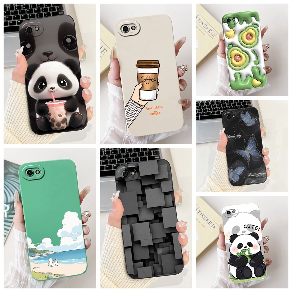 Vivo Y81i 1812 Case Y81 1808 Aesthetic Fashion Cute Panda Painted Back ...