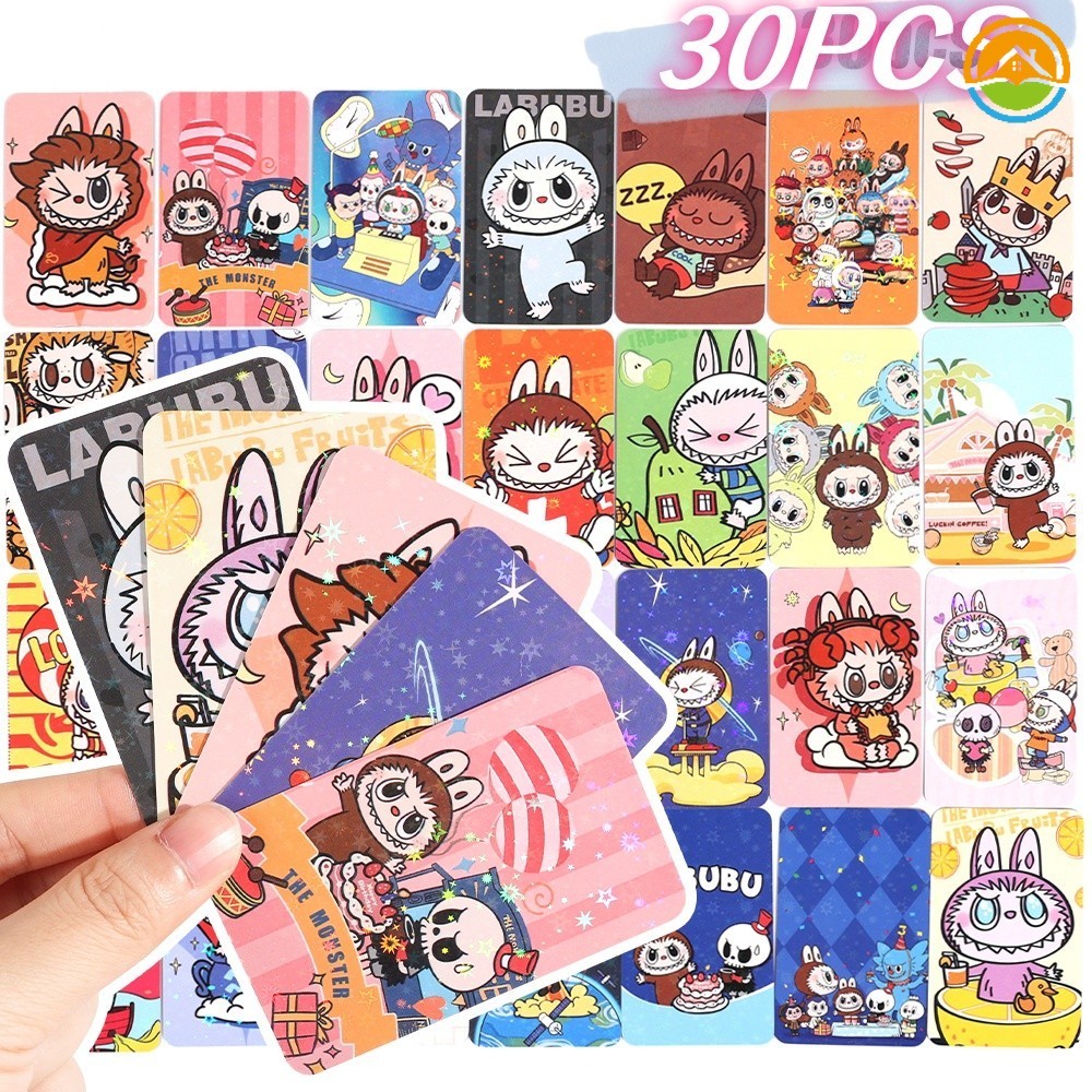 30Pcs/Box Cute Cartoon Labubu Collection Small Cards Kids Toys - Double ...