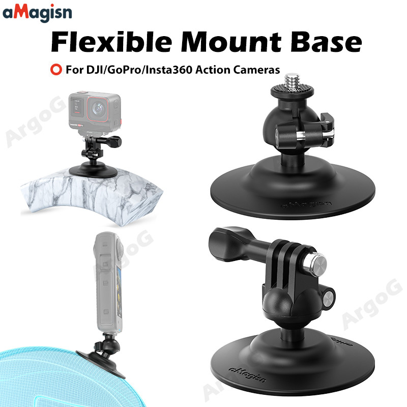 aMagisn Flexible Adhesive Mount Base with 360° Rotatable Ball Head for ...