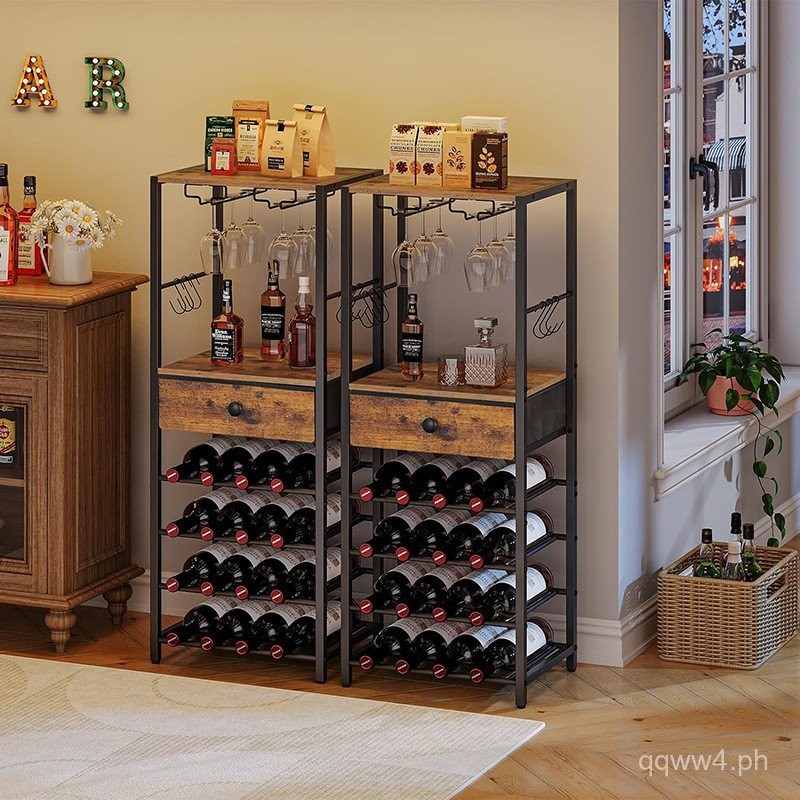 Bar Cabinet Locker Wine Rack Wall Wine Bottle Storage Rack Iron ...
