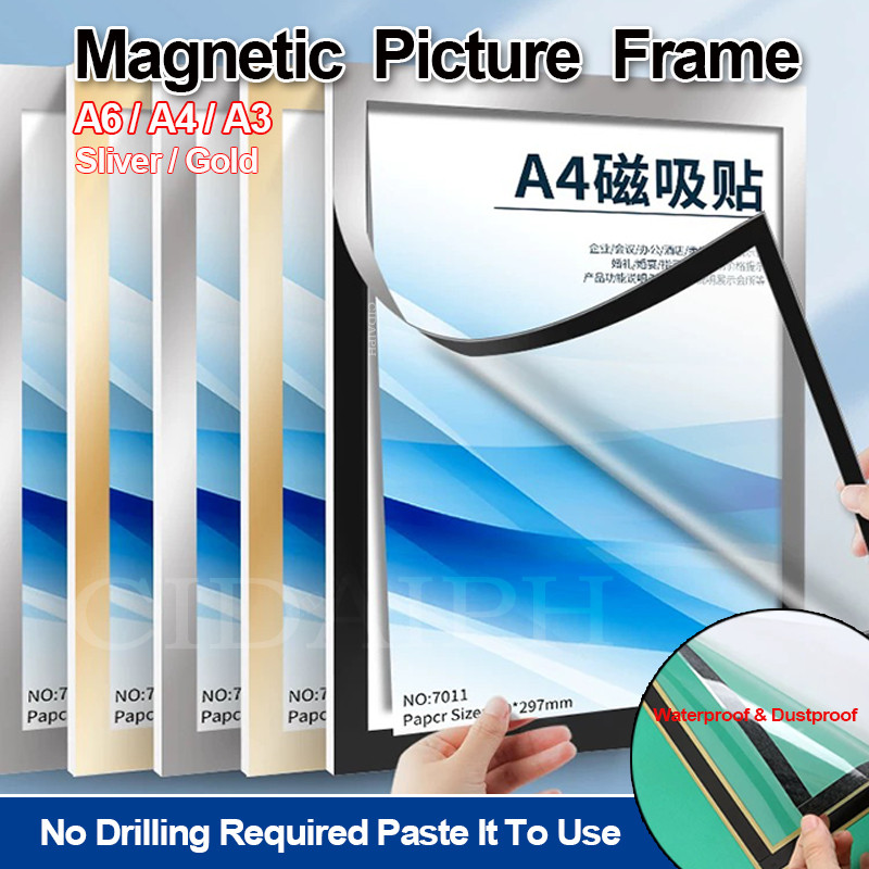 A3 A4 A6 Magnetic Picture Frame Photo Certificate Framework Wall ...