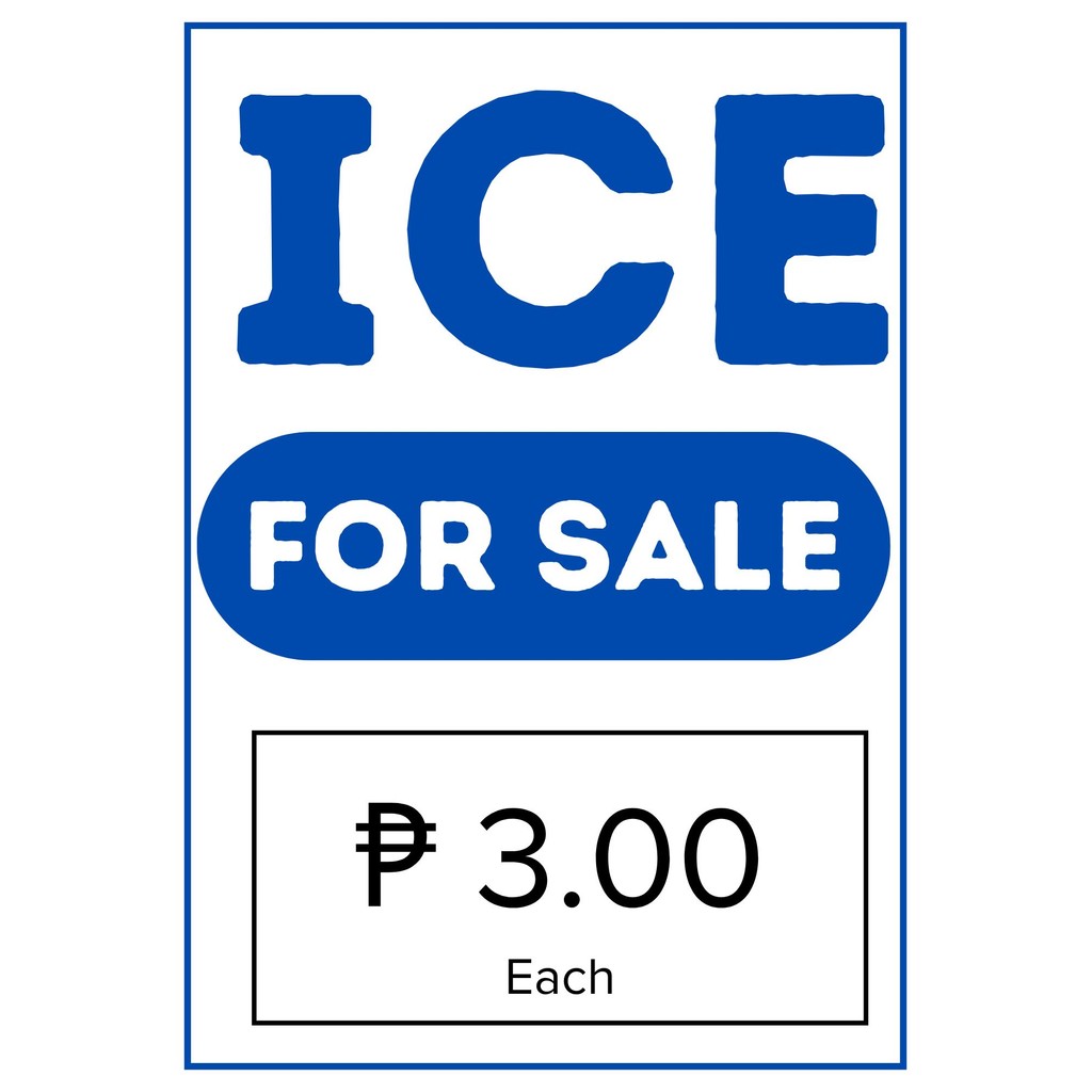 ICE FOR SALE SIGNAGE LAMINATED | Shopee Philippines