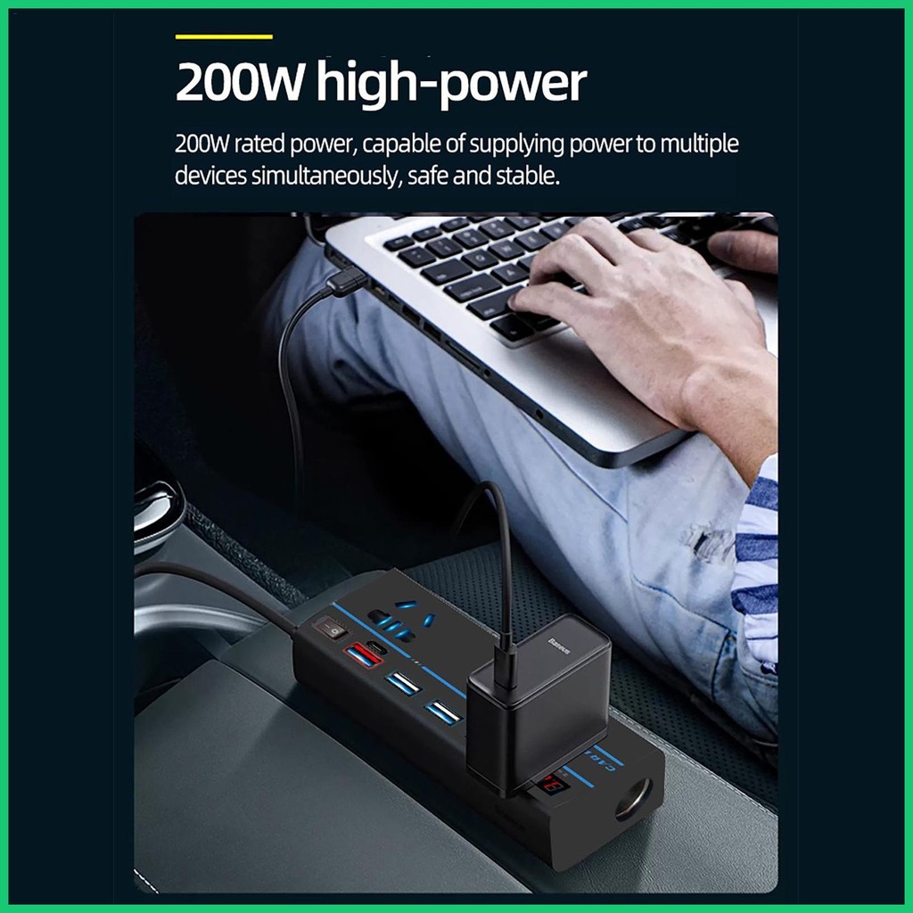 Car DC to AC Power Inverter Battery Inverter DC 12V 24V to 220V AC ...